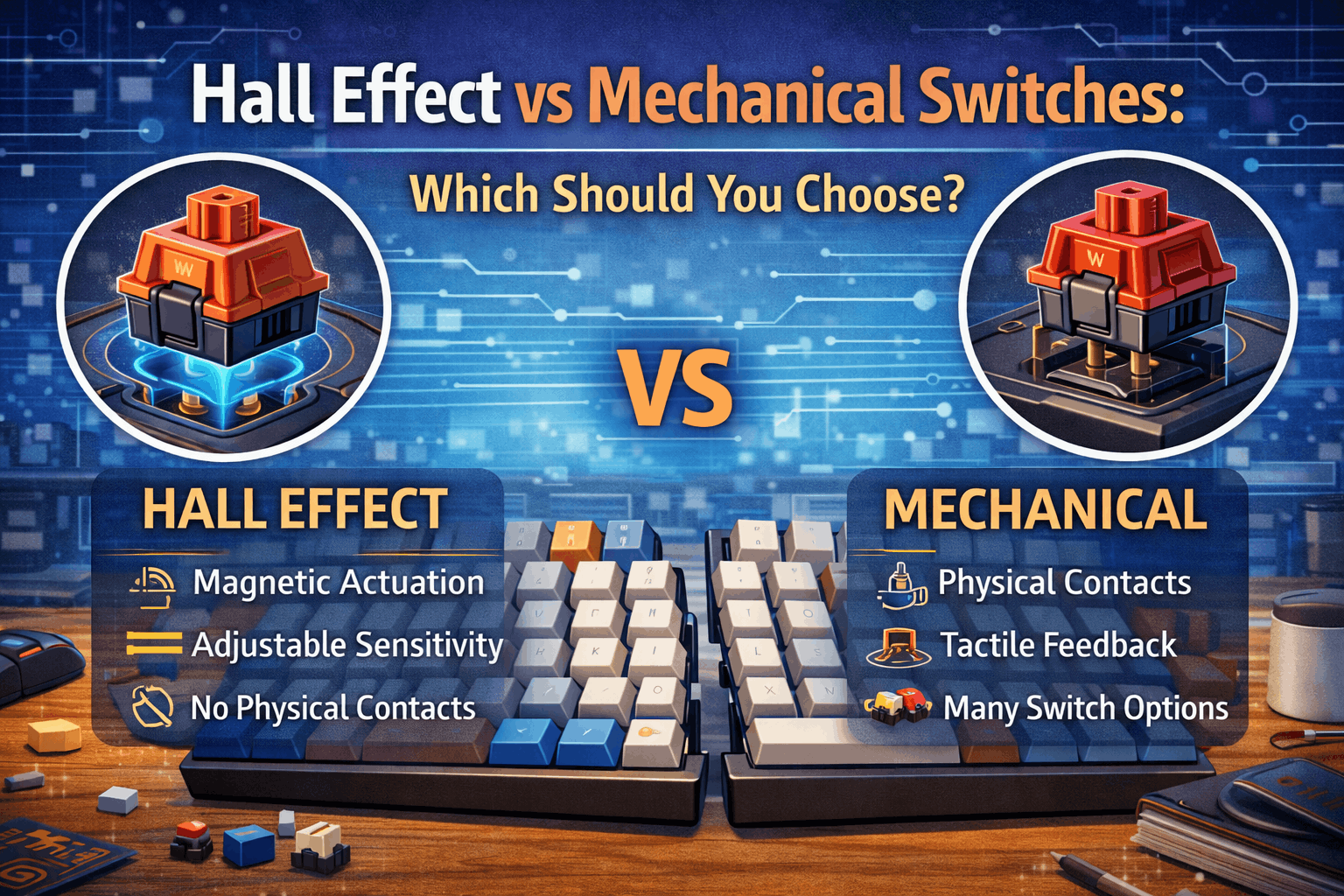 Hall Effect vs Mechanical Switches: Which Should You Choose ? | MKB Guide